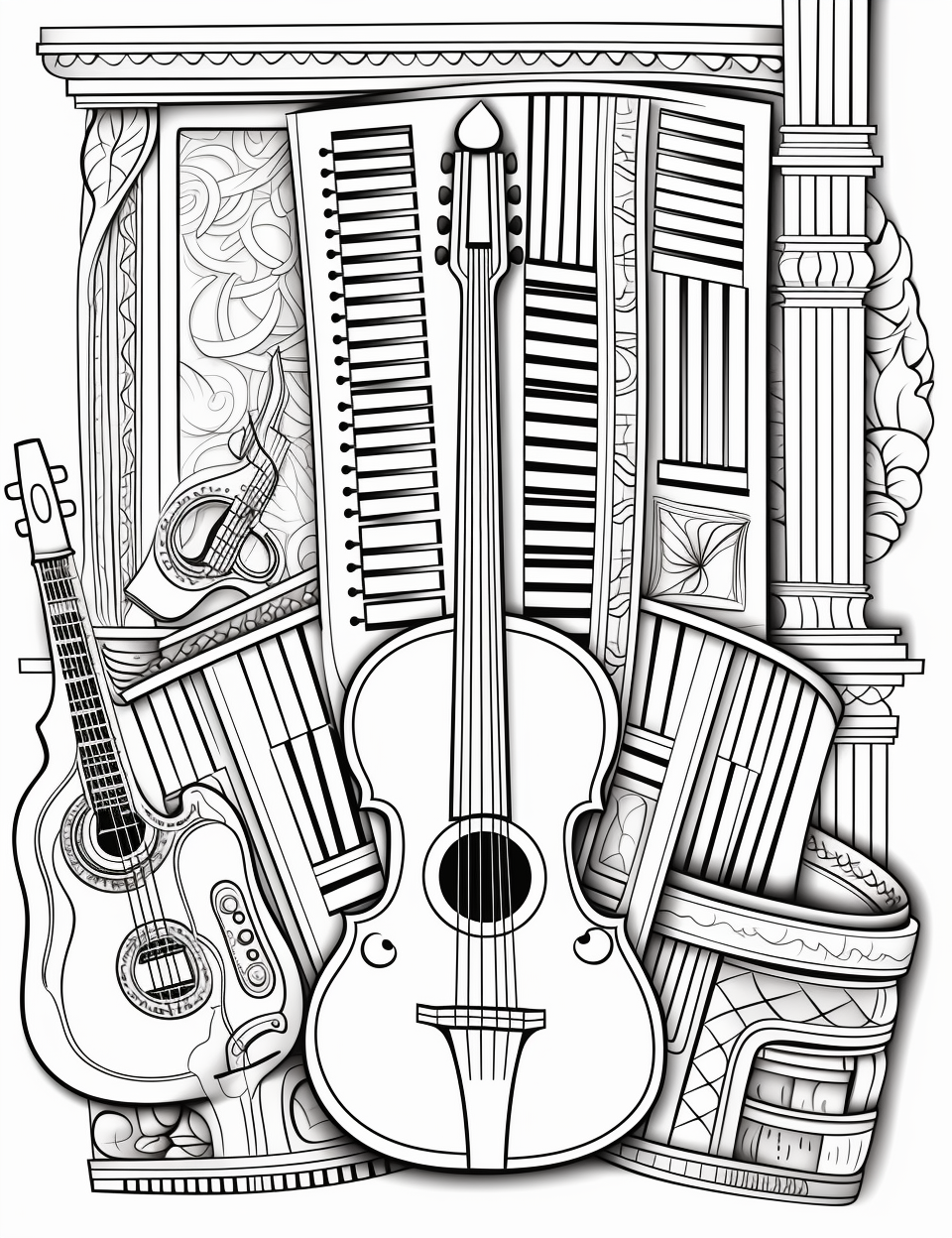 Color Craftables | Coloring Pages | Objects - Musical Instruments