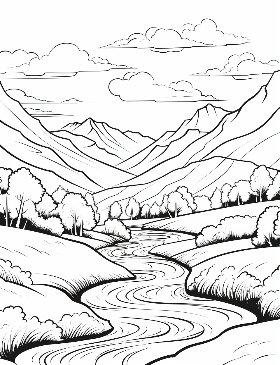 Color Craftables | Coloring Pages | Nature - Mountains - Rolling Hills