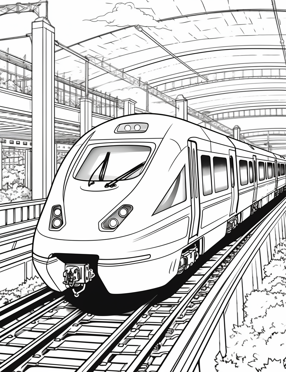 Color Craftables | Coloring Pages | Vehicles - Modern - Bullet Train