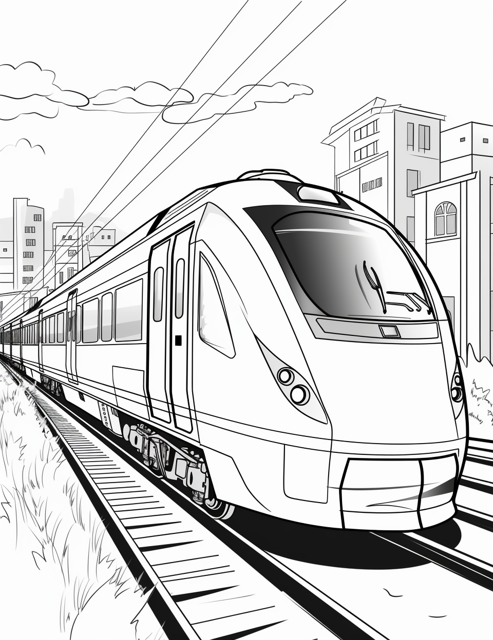Color Craftables | Coloring Pages | Vehicles - Modern - Bullet Train