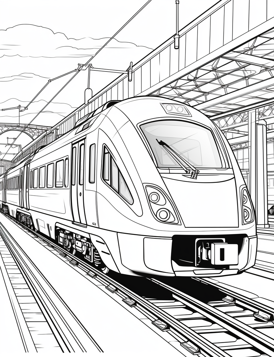 Color Craftables | Coloring Pages | Vehicles - Modern - Bullet Train