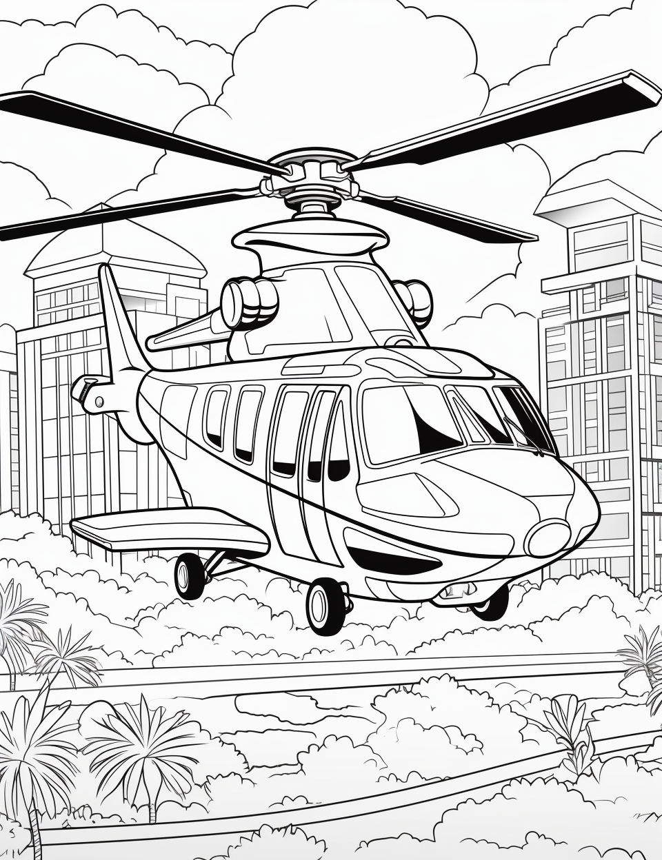 Color Craftables | Coloring Pages | Vehicles - Modern - Helicopter