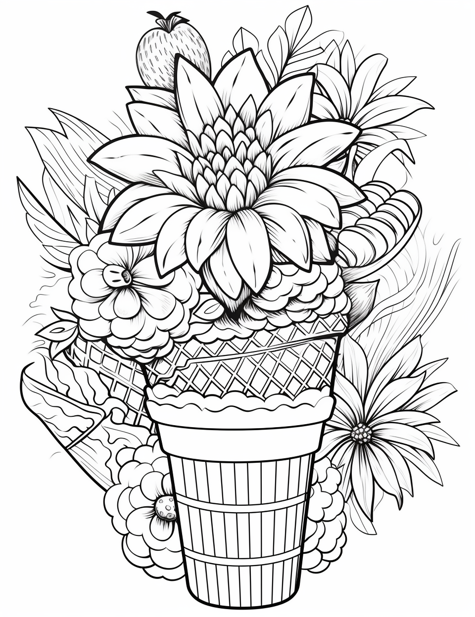 Color Craftables | Coloring Pages | Seasons - Summer - Ice Cream Cone