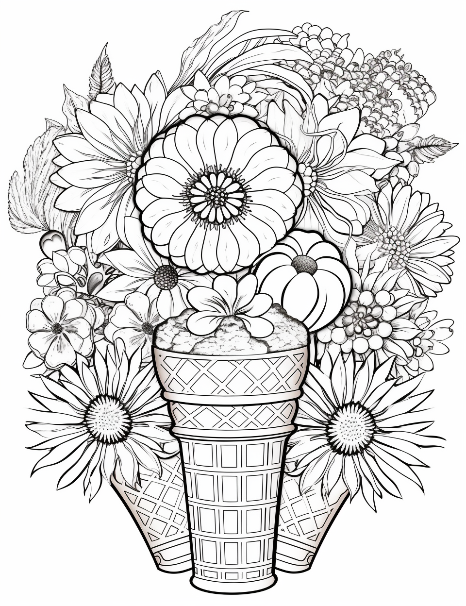 Color Craftables | Coloring Pages | Seasons - Summer - Ice Cream Cone