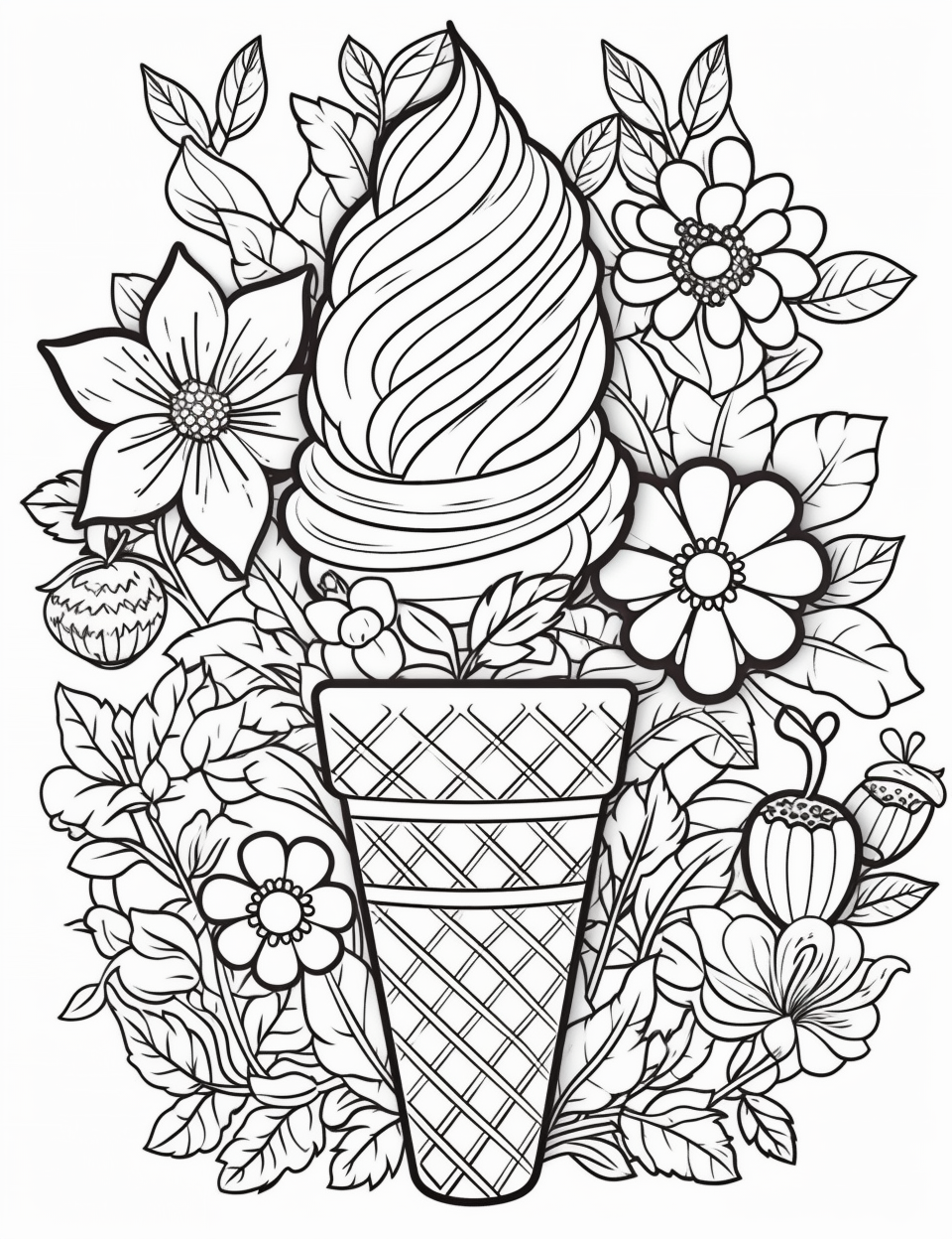 Color Craftables | Coloring Pages | Seasons - Summer - Ice Cream Cone