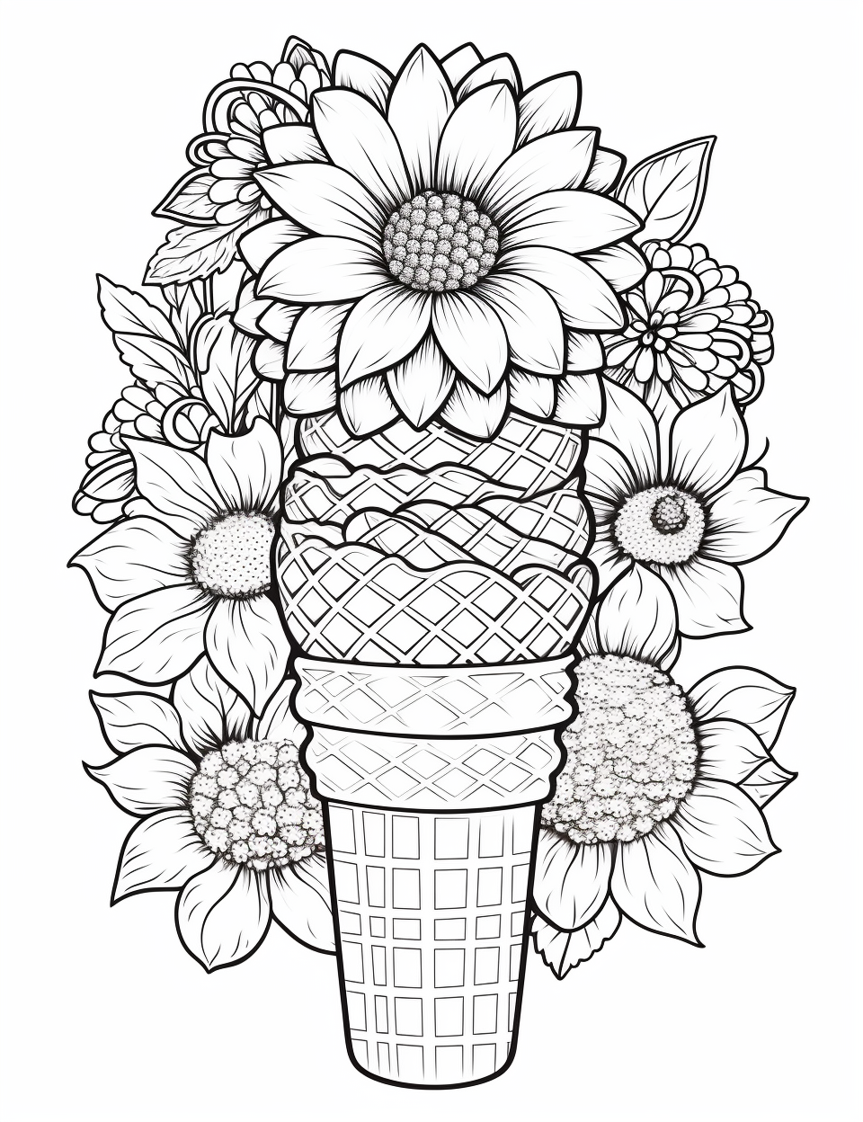 Color Craftables | Coloring Pages | Seasons - Summer - Ice Cream Cone