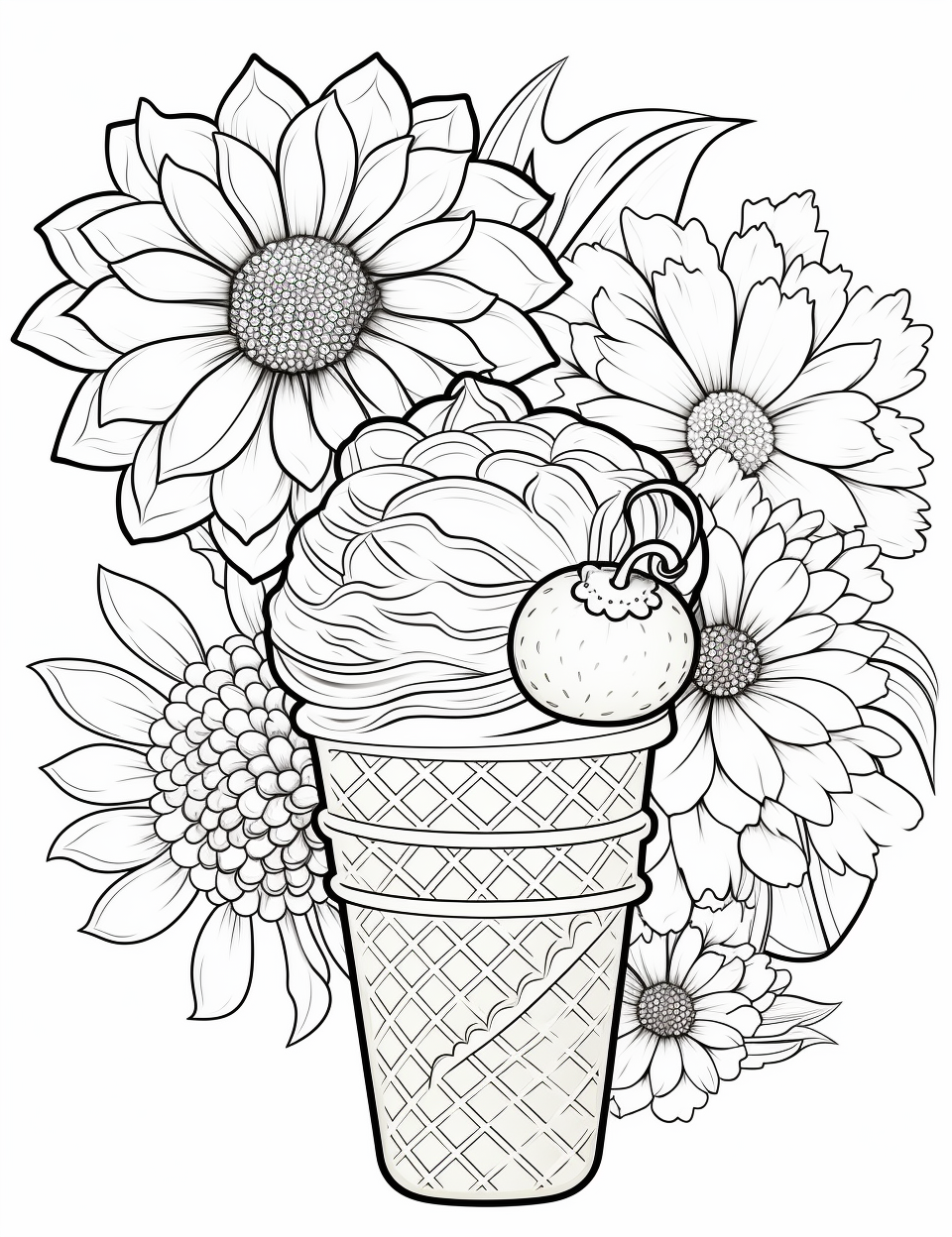 Color Craftables | Coloring Pages | Seasons - Summer - Ice Cream Cone
