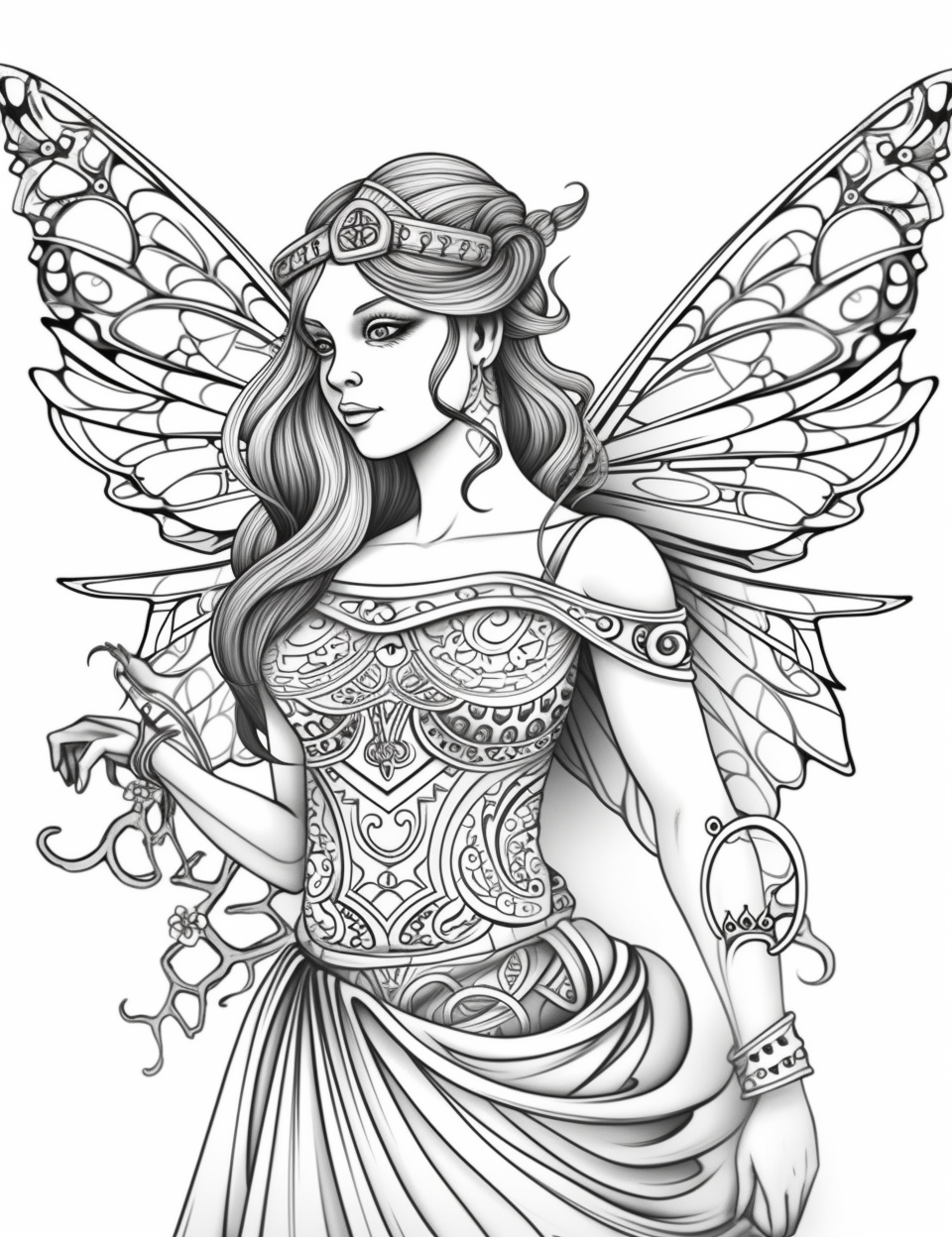 Color Craftables | Coloring Pages | Mythical Creatures - Fairy - Moon Fairy