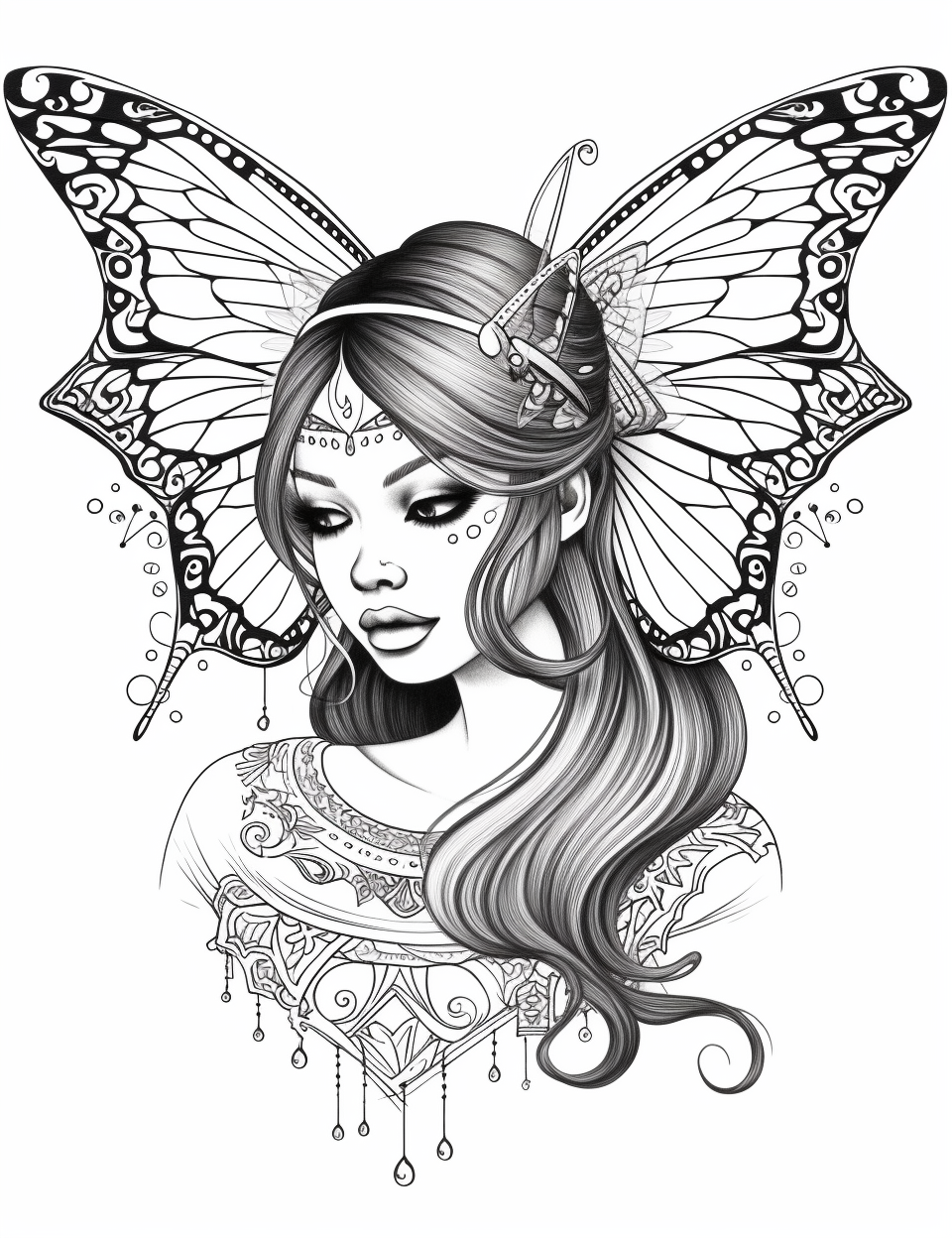 Color Craftables | Coloring Pages | Mythical Creatures - Fairy - Moon Fairy
