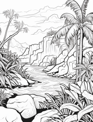 Color Craftables | Coloring Pages | Nature - Water Bodies - Rocky Shore