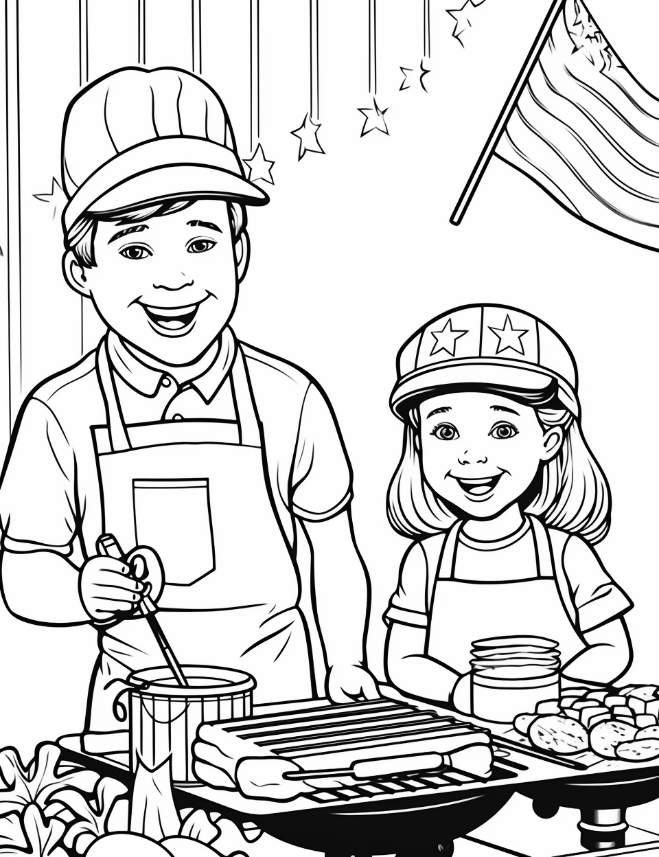 Color Craftables | Coloring Pages | Holiday - 4th of July - BBQ Picnic