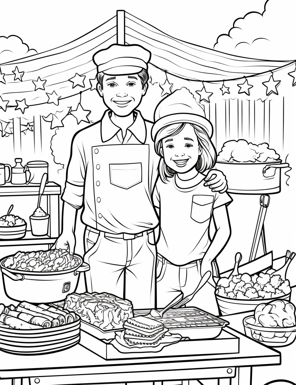 Color Craftables | Coloring Pages | Holiday - 4th of July - BBQ Picnic