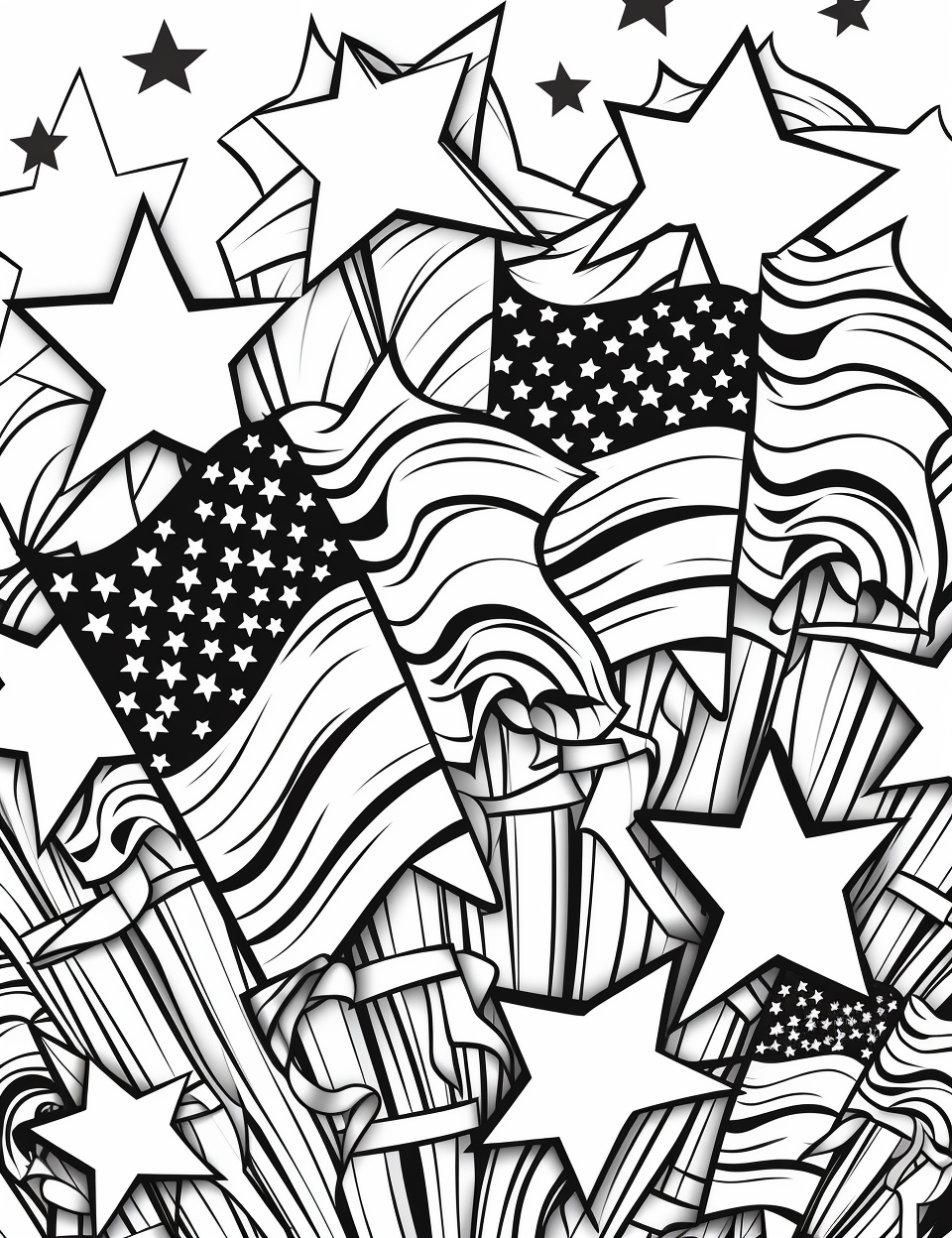 Color Craftables | Coloring Pages | Holiday - 4th of July - American Flag