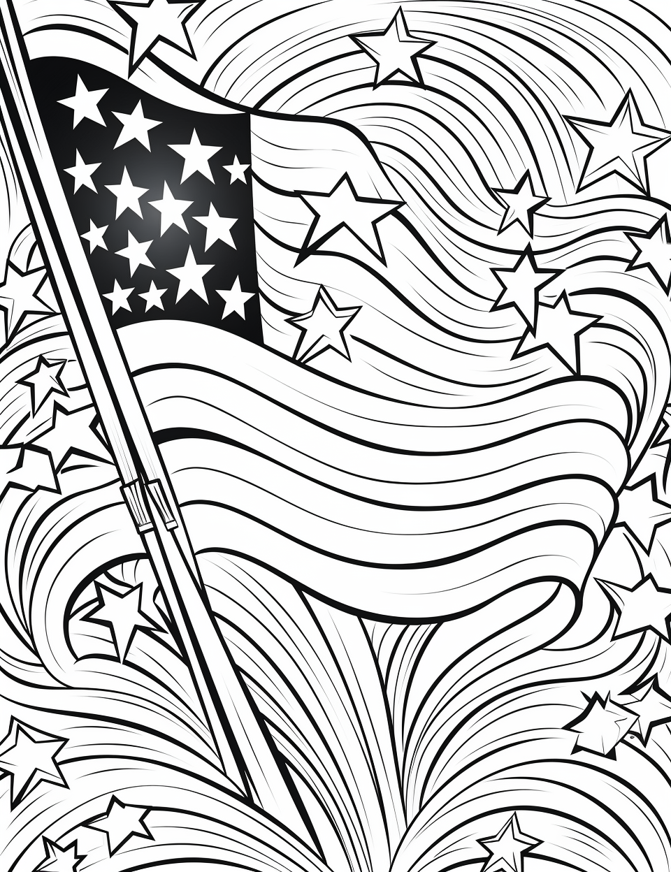 Color Craftables | Coloring Pages | Holiday - 4th of July - American Flag
