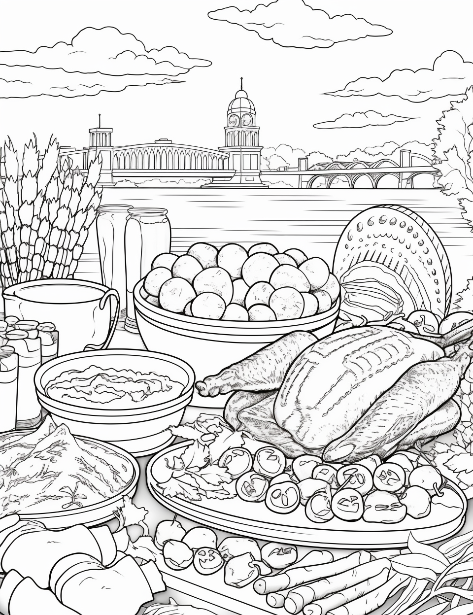 Color Craftables | Coloring Pages | Holiday - 4th of July - BBQ Picnic