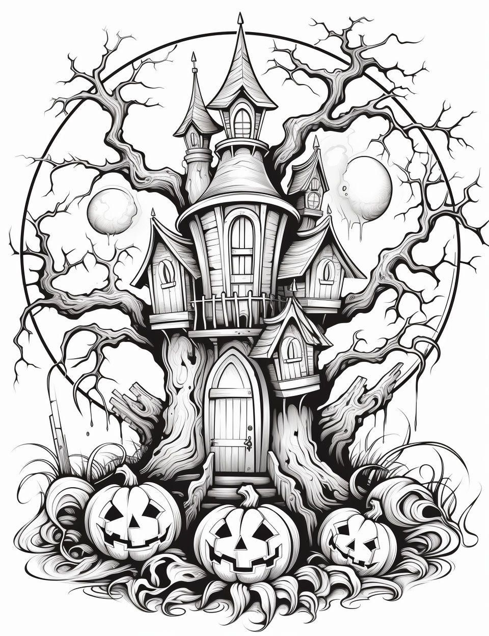 Color Craftables | Coloring Pages | Holiday - Halloween - Full Moon