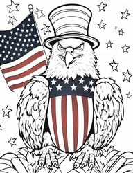 Color Craftables | Coloring Pages | Holiday - 4th of July - Bald Eagle