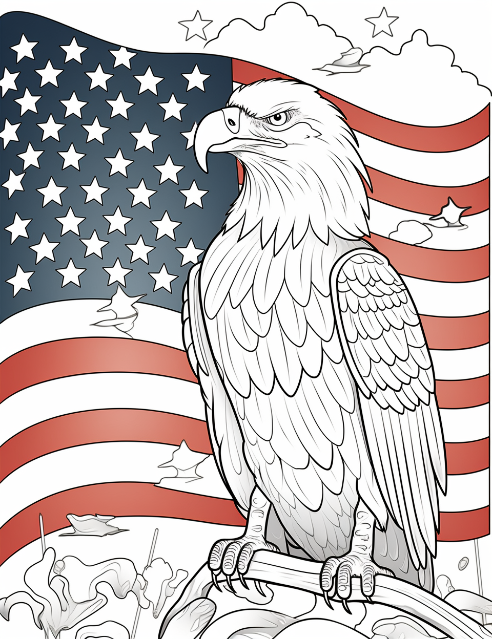 Color Craftables | Coloring Pages | Holiday - 4th of July - Bald Eagle