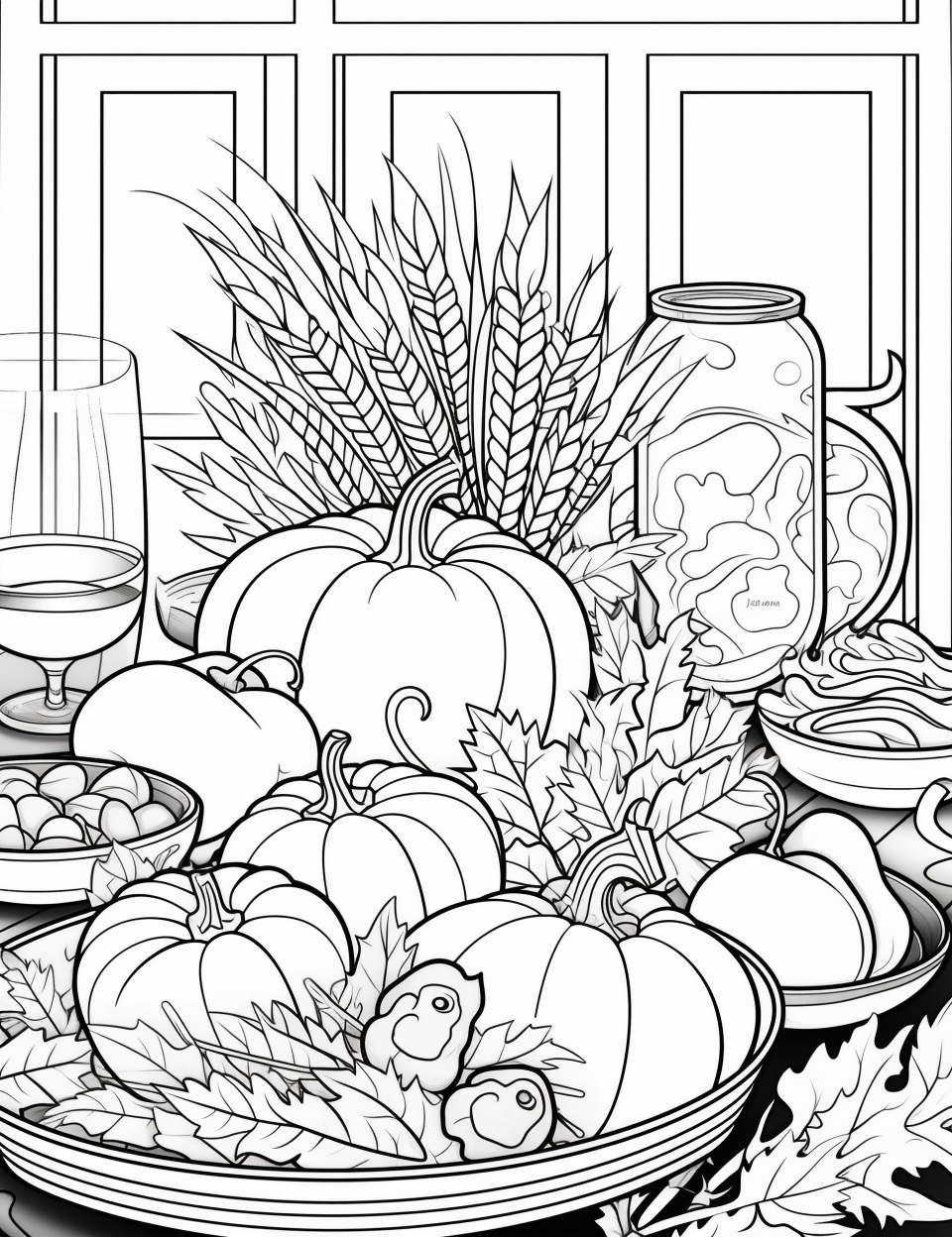Color Craftables | Coloring Pages | Holiday - Thanksgiving - Family Dinner