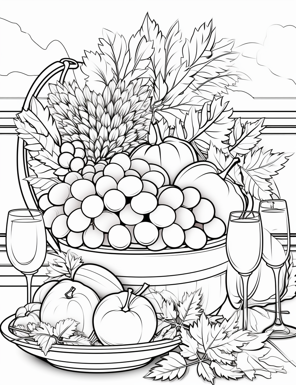 Color Craftables | Coloring Pages | Holiday - Thanksgiving - Family Dinner