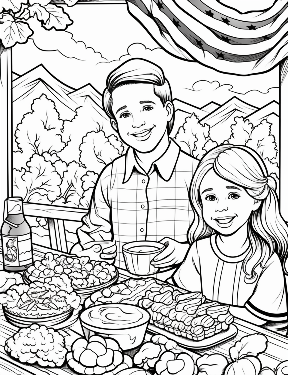 Color Craftables | Coloring Pages | Holiday - 4th of July - BBQ Picnic