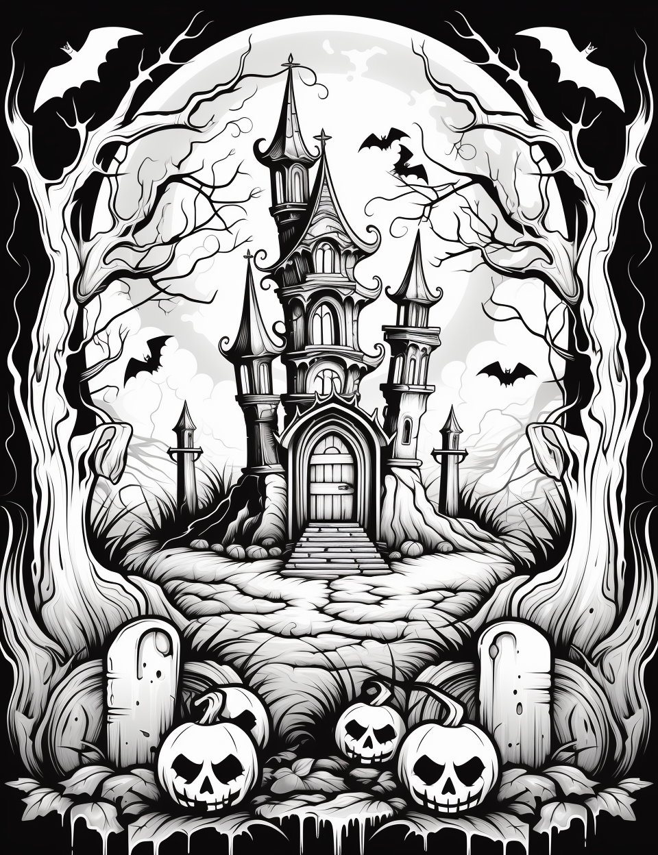 Color Craftables | Coloring Pages | Holiday - Halloween - Full Moon