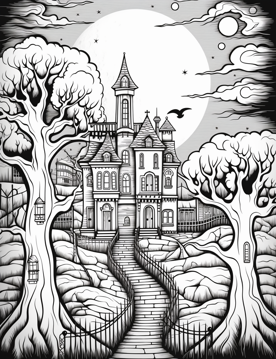 Color Craftables | Coloring Pages | Holiday - Halloween - Full Moon