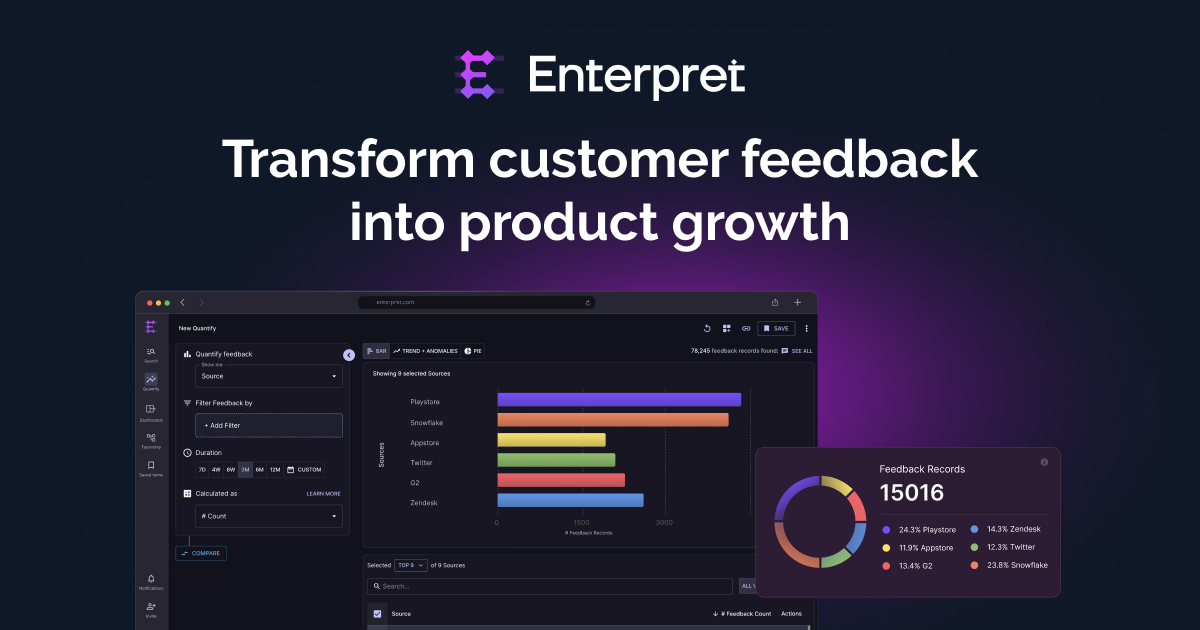 Enterpret | Transform customer feedback into product growth