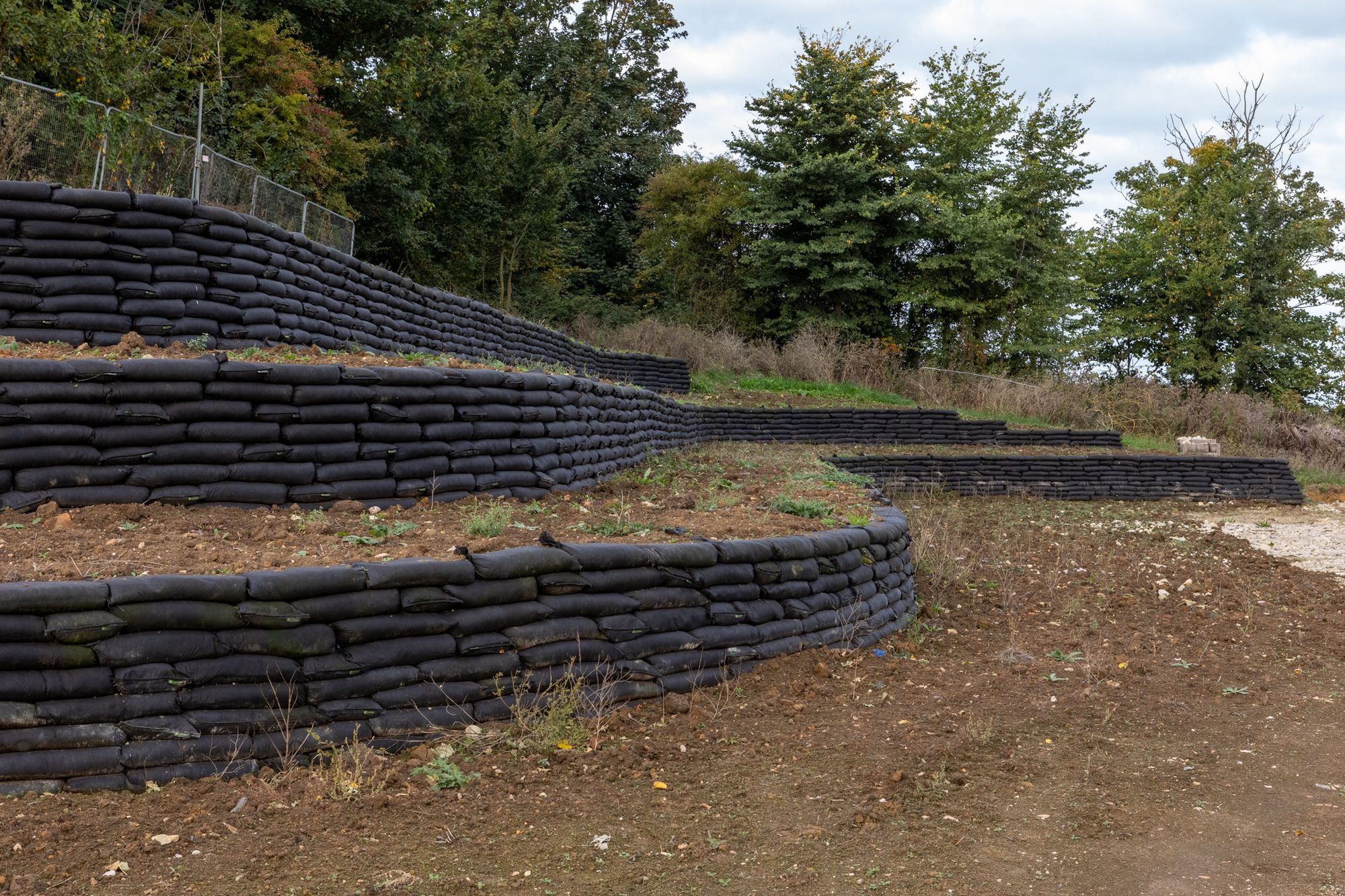 Flex MSE 3 tiered retaining wall for property development
