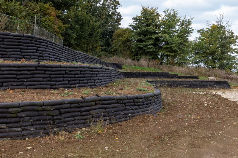 Flex MSE 3 tiered retaining wall for property development