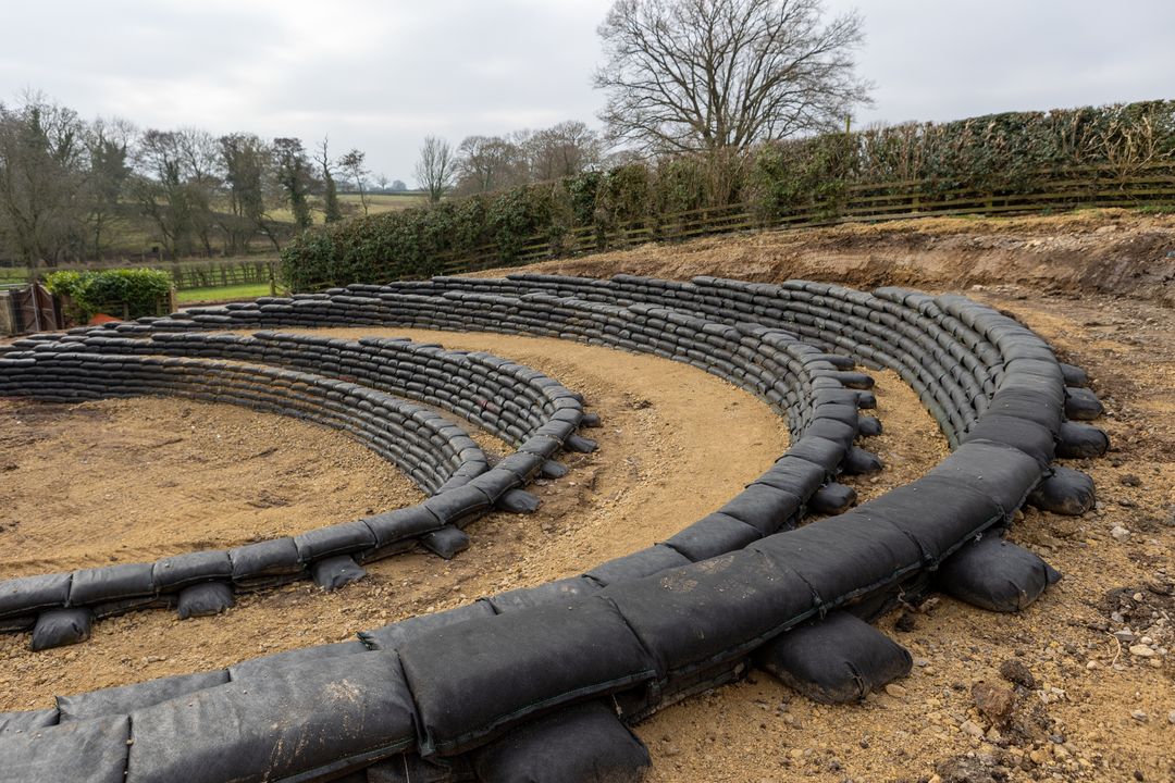 3 tier retaining wall built with Flex MSE for Private Home