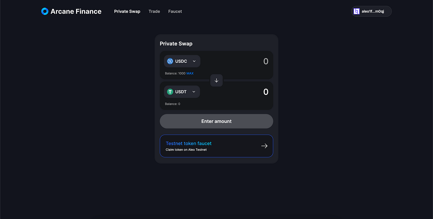 How to make private swaps in Arcane Finance using Leo Wallet - Sep 18, 2021 - Core - Webflow ...