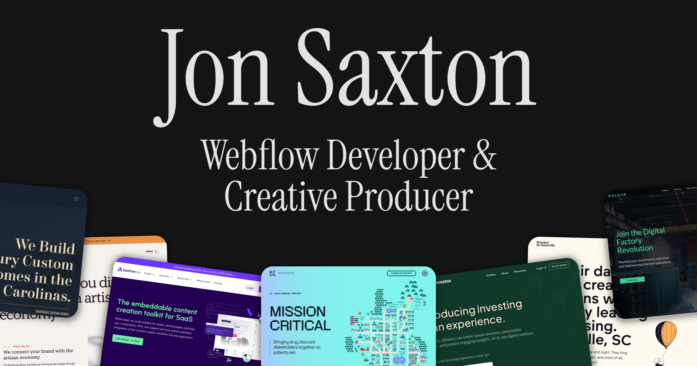 Jon Saxton – Webflow Developer & Creative Producer