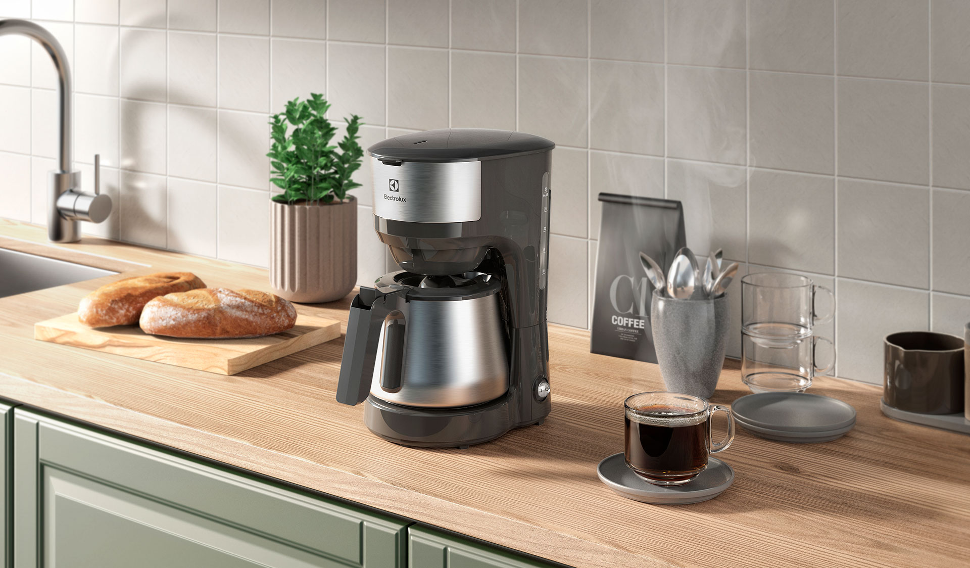 ECM22 - Cafeteira Elétrica Electrolux com Jarra Inox 30 Xícaras Efficient